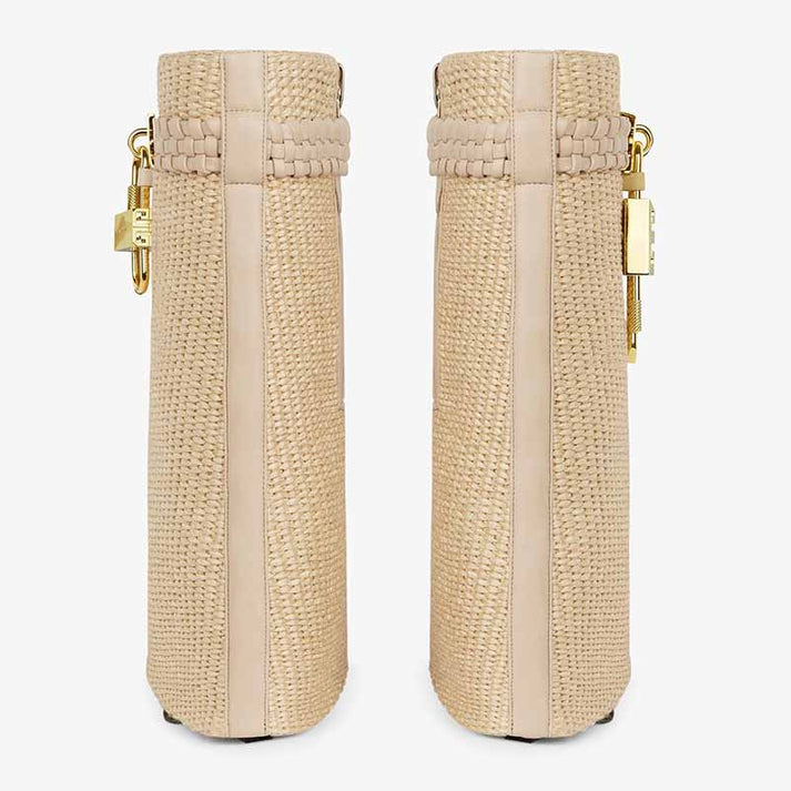 Women Shark Lock Ankle Boots Raffia-Woven Wedge Boots – SD Dresscode ...