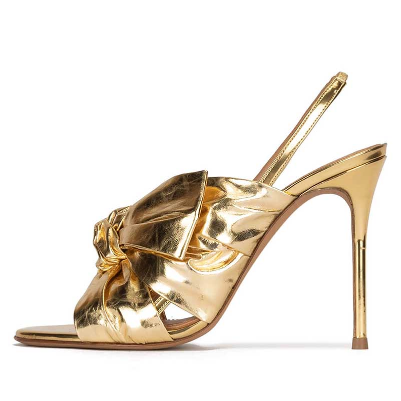 Women's Metallic Color High Heels Slingback Sandals Dress Shoes – SD ...