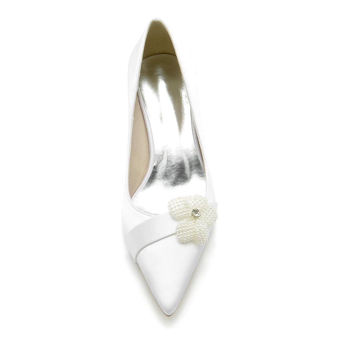 Women's Satin Heels Pointed Toe Bridal Wedding Heels – SD Dresscode ...