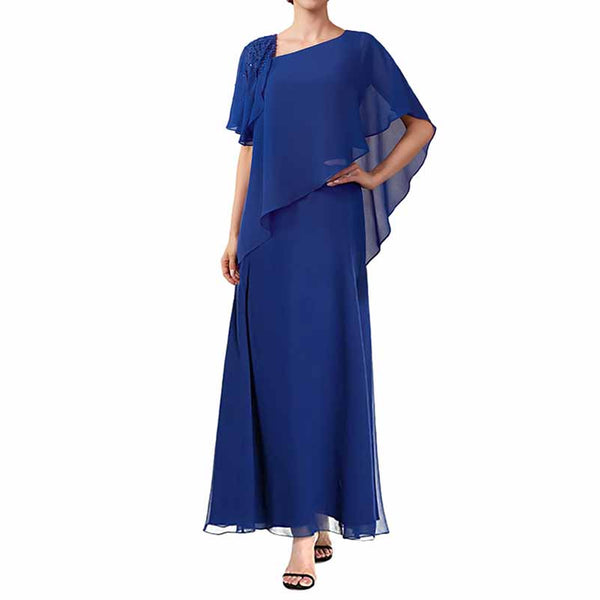 Plus Size Chiffon Mother of The Bride Dress Long Maxi Formal Evening G ...