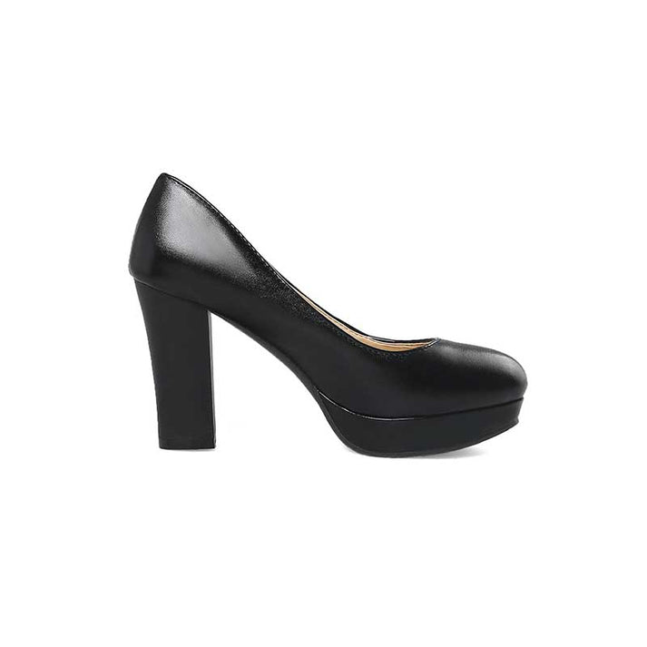 Platform Round Toe High Heel Pumps Chunky High Dress Shoes – SD ...