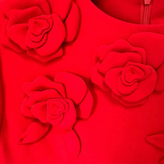 3D Flower Embellished Mini Dress in Red – SD Dresscode & Fashiontrends