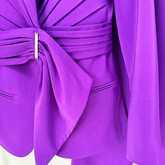 Women Pantsuits With Belt Flare Bottoms Two Pieces Formal Suit Slim Fi ...