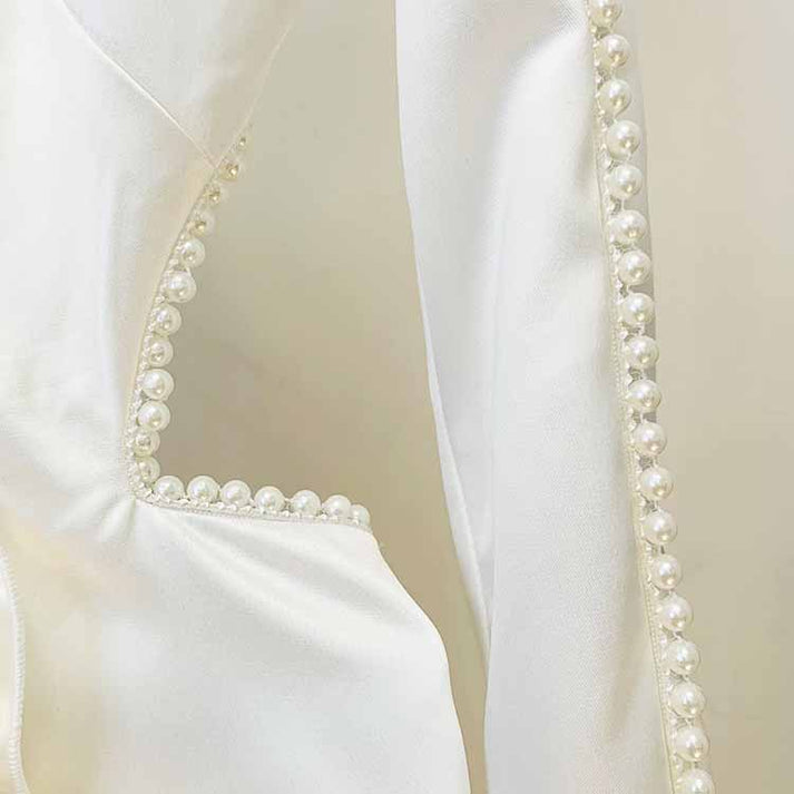 Hollowed Wedding Pantsuit with Pearls Event Set Formal Suits – SD ...