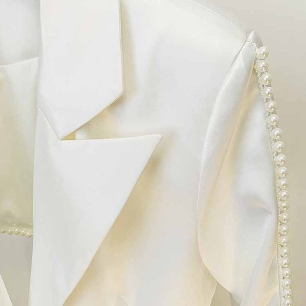 Hollowed Wedding Pantsuit with Pearls Event Set Formal Suits – SD ...