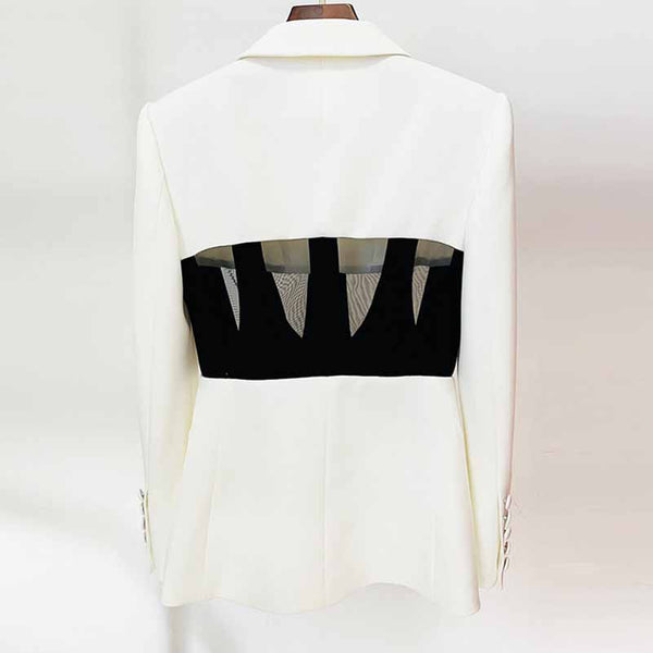 Ladies white perspective mesh blazer – SD Dresscode & Fashiontrends