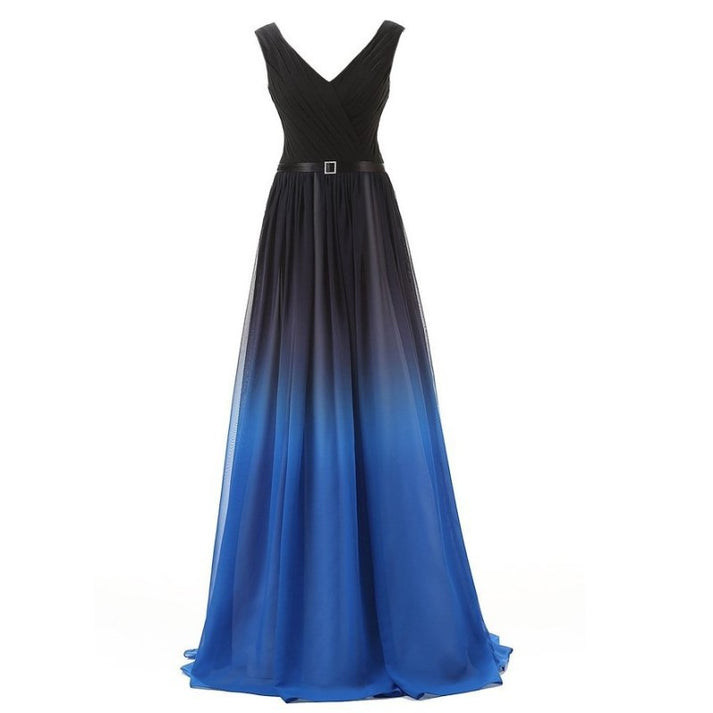 Women's Gradient Color Chiffon Formal Evening Dress Long Prom Gown – SD ...