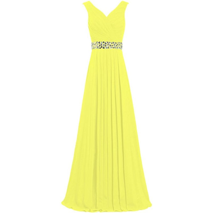 sd-hk Long Chiffon Bridesmaid Dresses Formal Evening Dress for Women ...