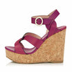 Multicolored Wedges for Women Colorful Peep-toe Buckle Wedge Sandals ...