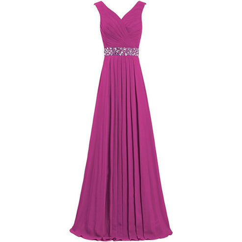 sd-hk Long Chiffon Bridesmaid Dresses Formal Evening Dress for Women ...