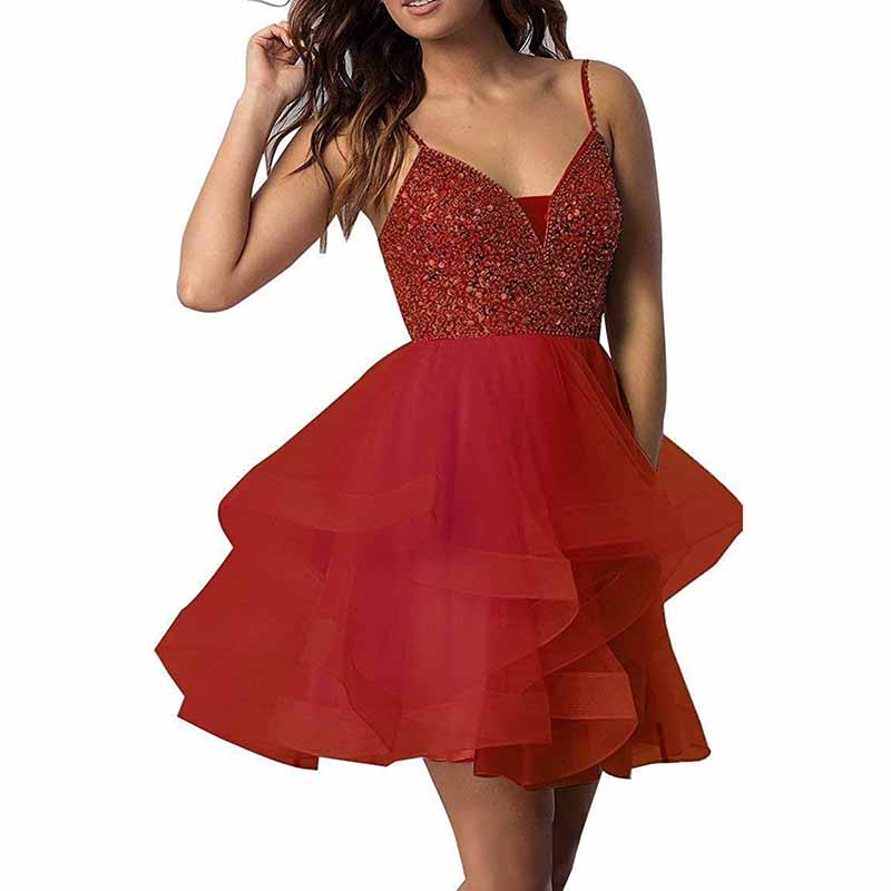 Women's Tulle Gala Prom Dress Short Homecoming Cocktail Gowns – SD ...