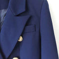 Women's Coats & Jackets Navy Blue Long Sleeves Gold Buttons Jacket – SD ...