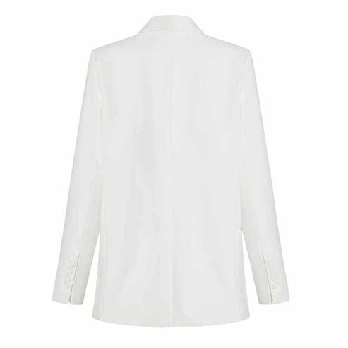 Womens One Button White Blazer V-Neck Long Sleeve Blazer – SD Dresscode ...