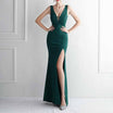 Women's Event Formal Dress Deep V Split Evening Cocktail Long Dress ...