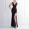 Women's Event Formal Dress Deep V Split Evening Cocktail Long Dress ...