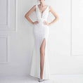 Women's Event Formal Dress Deep V Split Evening Cocktail Long Dress ...